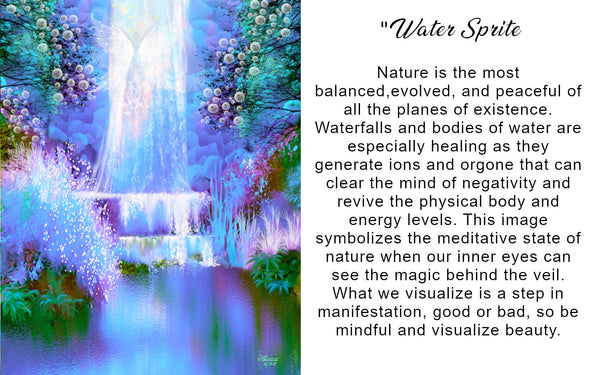 Waterfall Impressionist Art Print, Blue Fantasy Dreamscape by Primal P ...