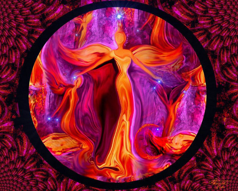 Reiki Wall Decor Chakra Energy Art Abstract Angel Print 8 x 10 Red ...