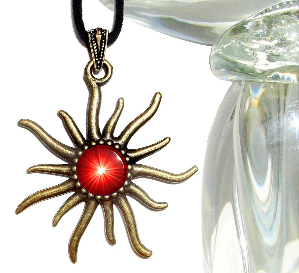Root Chakra Necklace, Bright Red Sun Pendant, Metaphysical Art – Primal ...