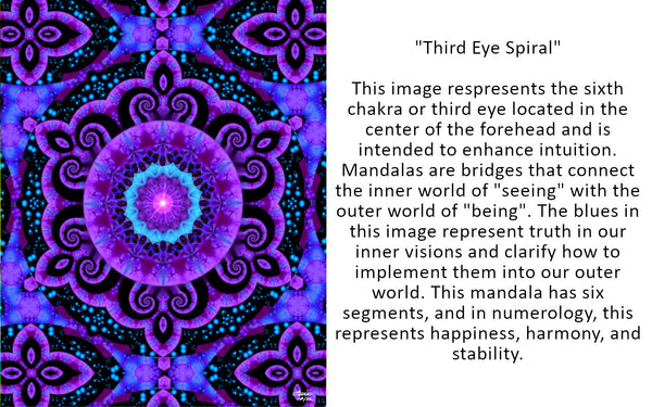 Purple Mandala Chakra Art, Sacred Geometry, Meditation Intuition - "Th ...